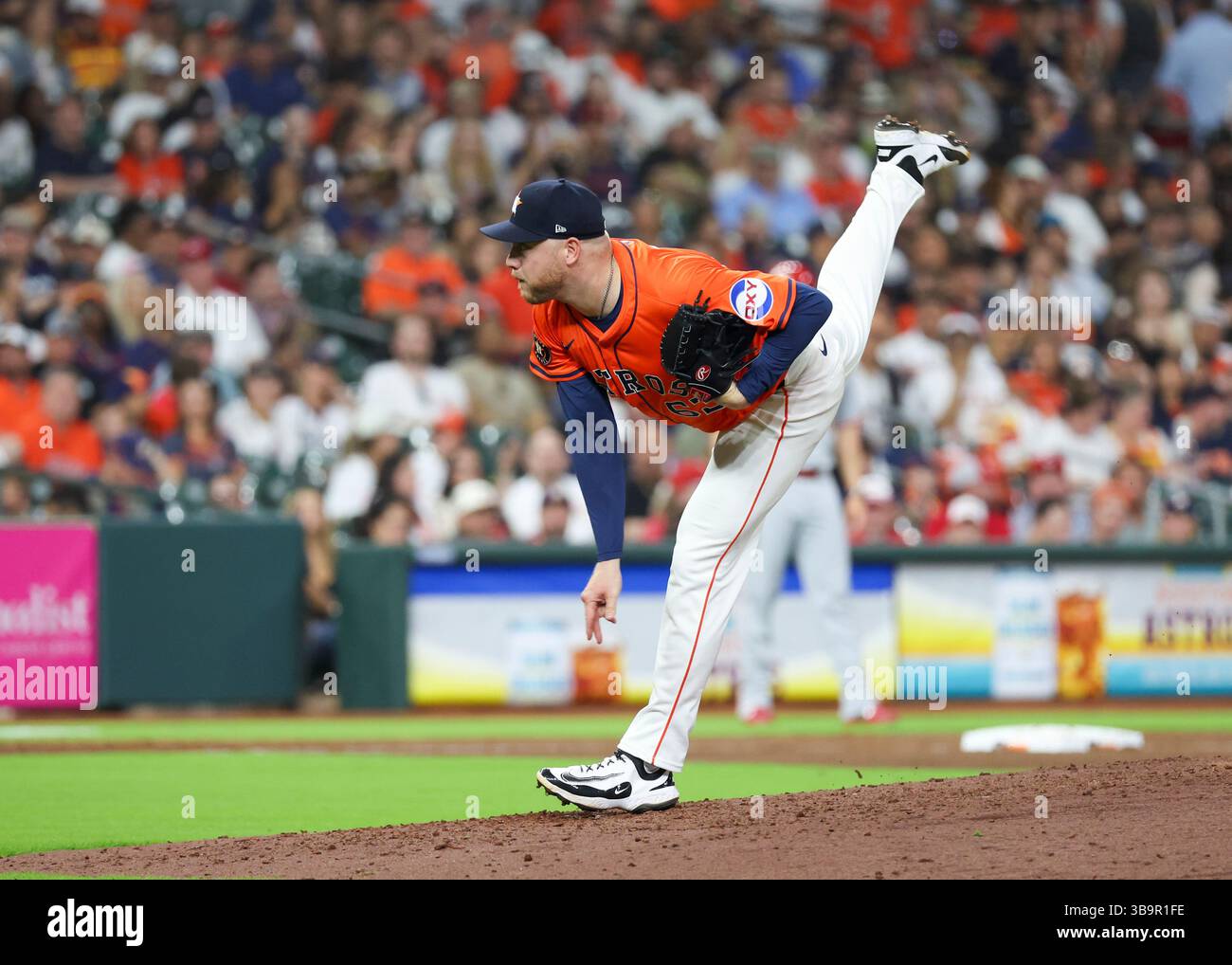 HOUSTON, TX - MAY 09: Houston Astros pitcher Kaleb Ort (63) watches his ...