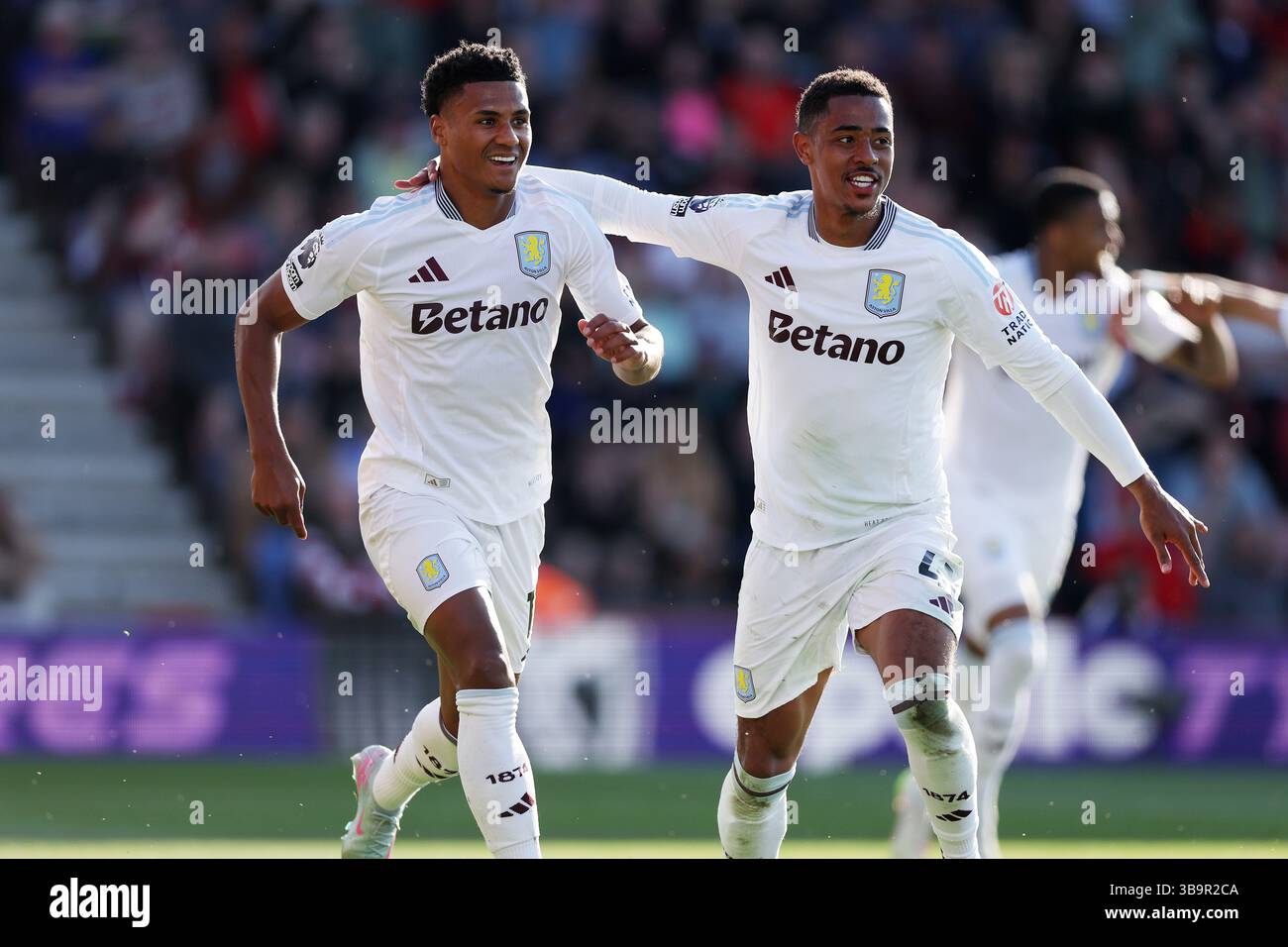 Aston Villa's Ollie Watkins (left) celebrates scoring their side's ...