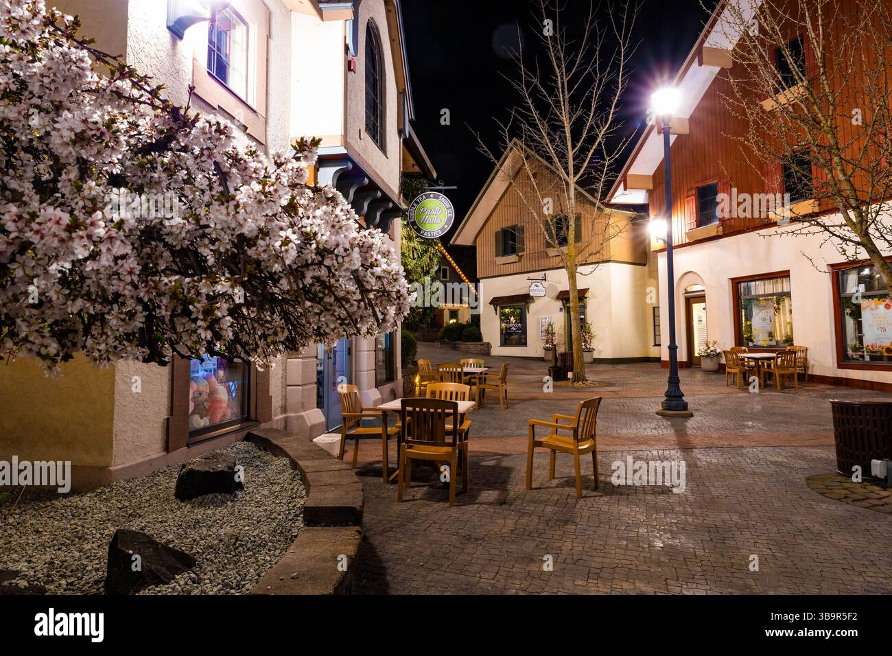 Frankenmuth, MI, USA - 04-22-2025: Photo of River Place city center in ...