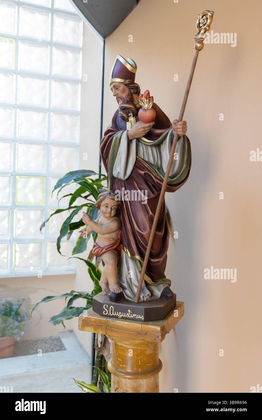 Statue of Saint Augustine inside the Augustinian College of Santa ...