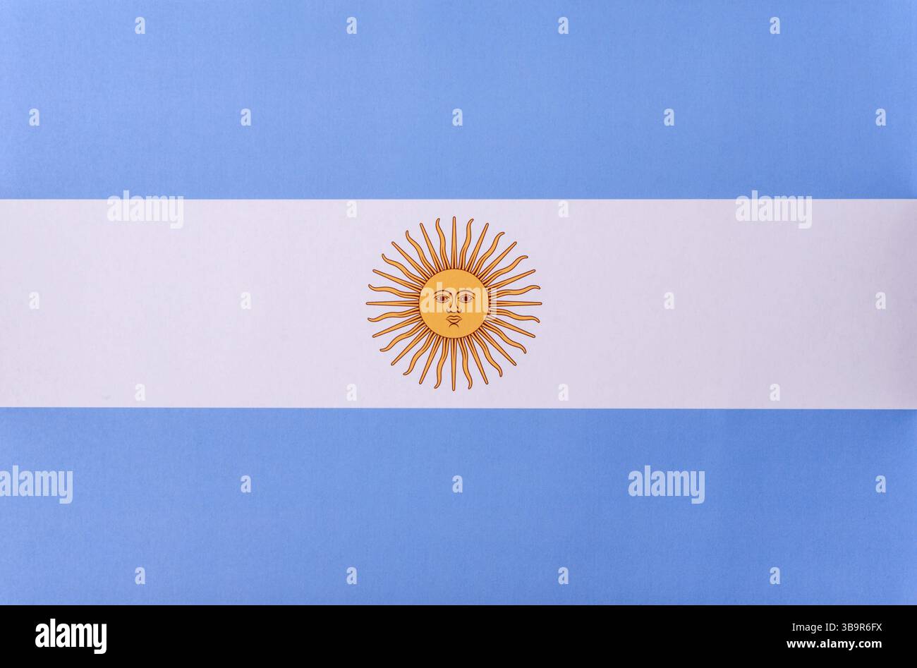 Argentine flag yellow white and blue color as background. National flag ...