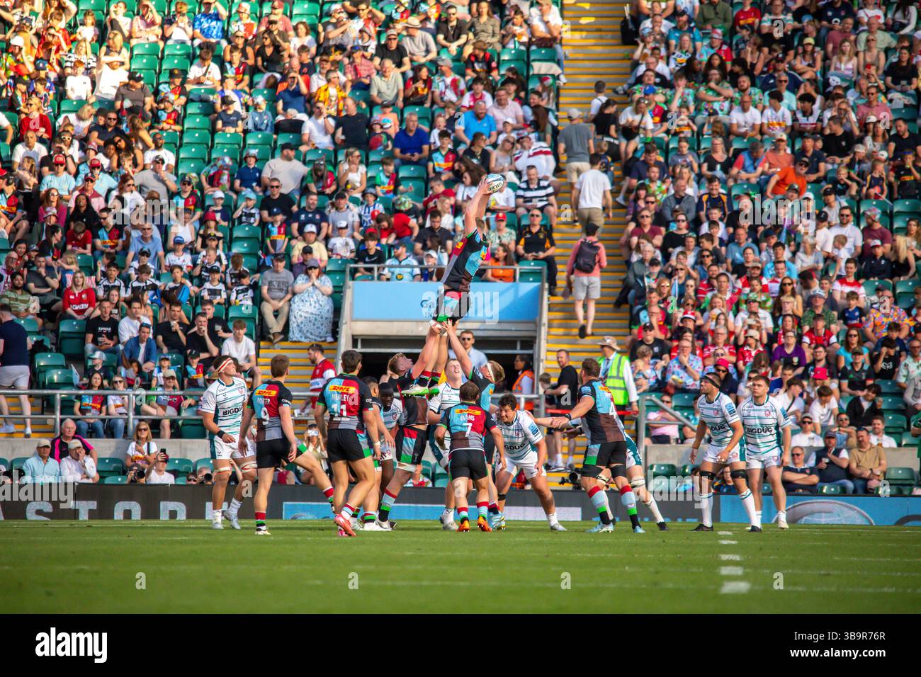 London, UK, 10th May 2025 Harlequins win lineout ball versus Gloucester ...