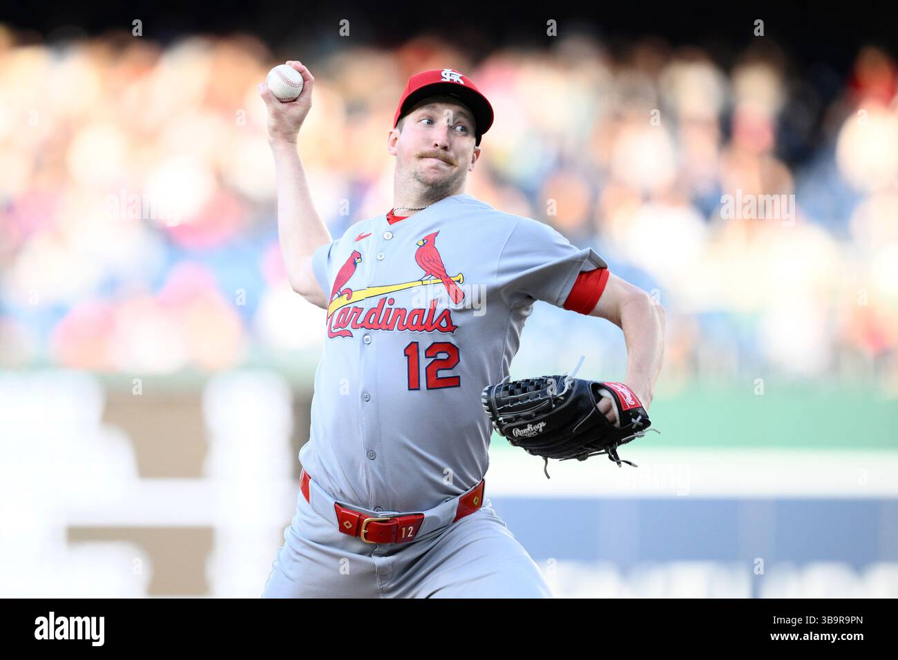 St. Louis Cardinals starting pitcher Erick Fedde in action during a ...