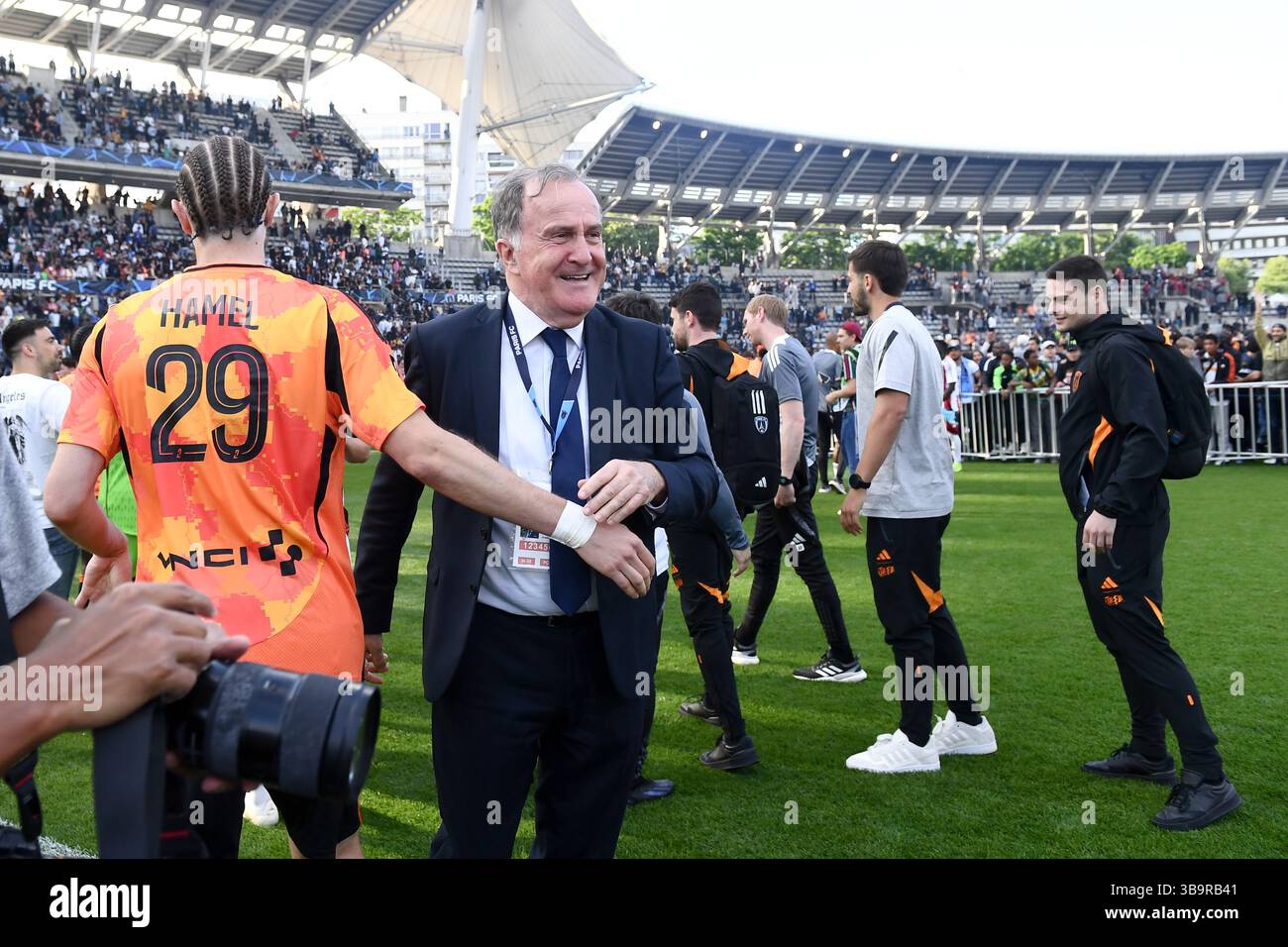 Pierre FERRACCI (President Paris Fc PFC) during the Ligue 2 BKT match ...