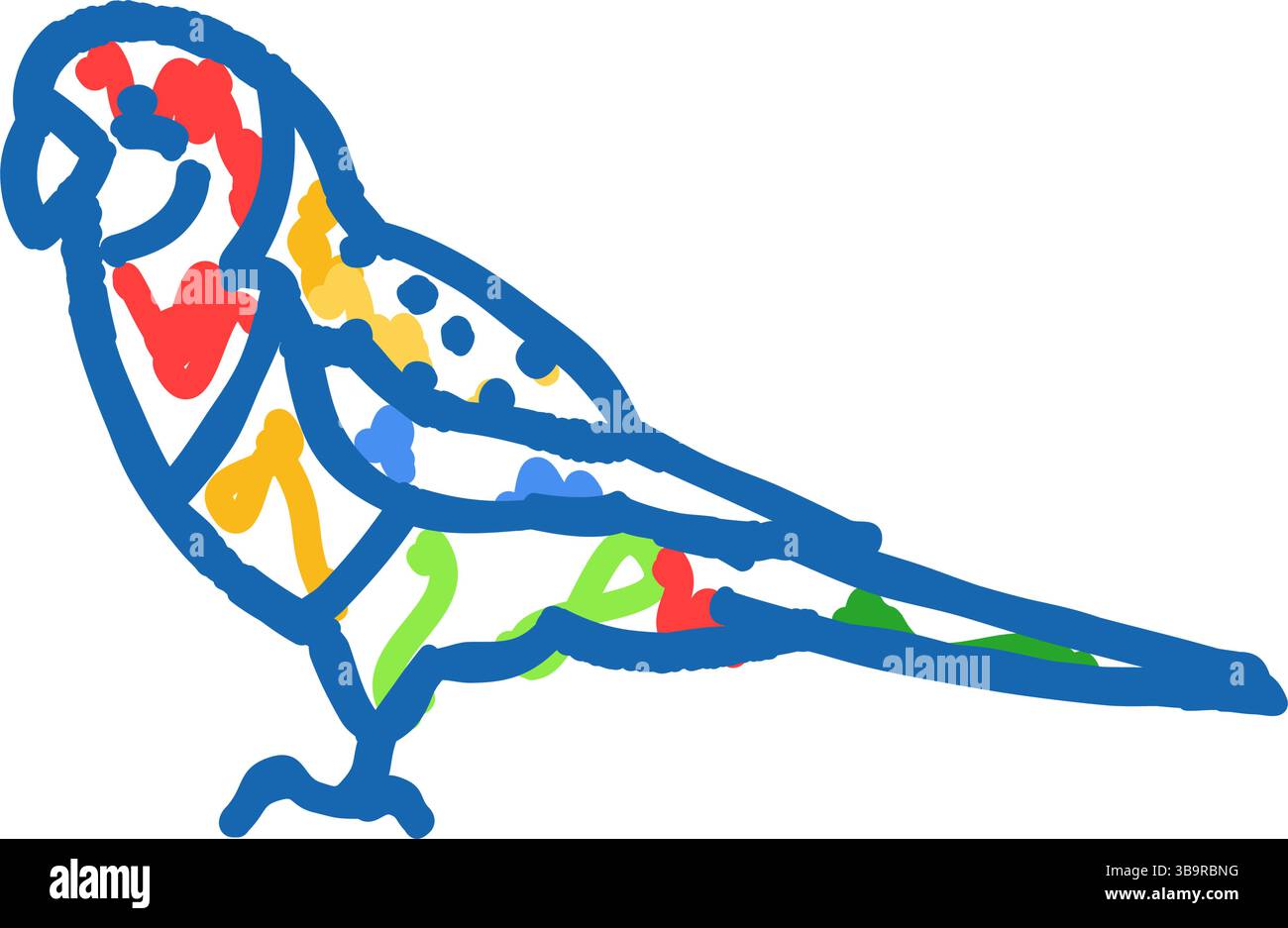 eastern rosella parrot bird icon doodle illustration Stock Vector Image ...