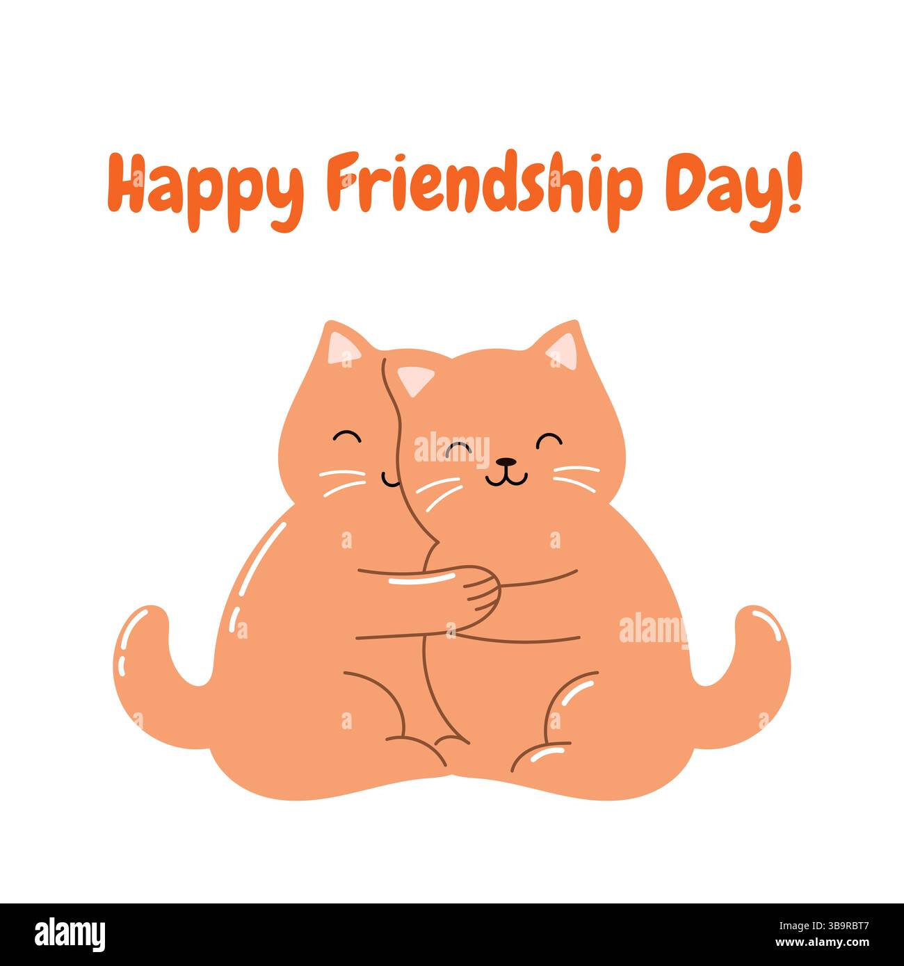 Happy Friendship day poster with two cats. Kawaii cats Stock Vector ...