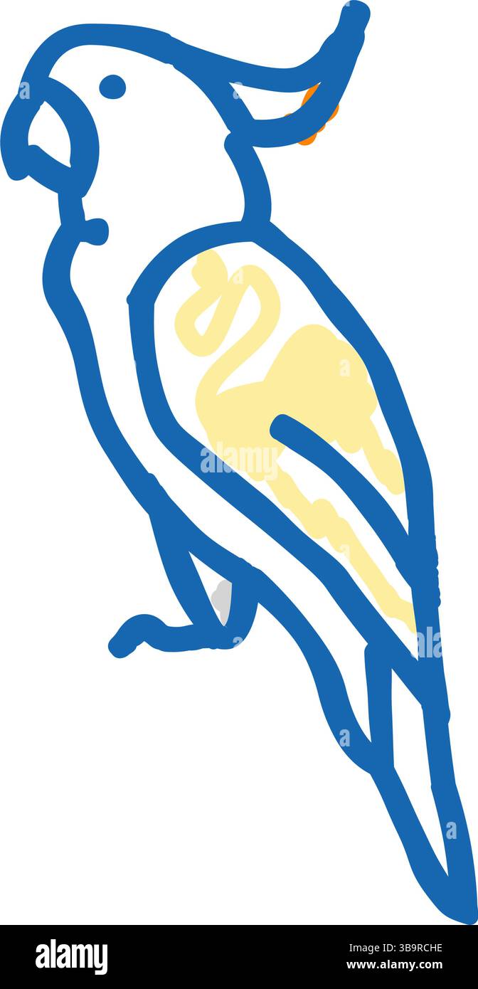 cockatoo parrot bird icon doodle illustration Stock Vector Image & Art ...