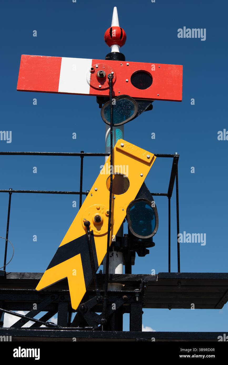 Period railway signals at Locomotion Railway Museum, Shildon, County ...