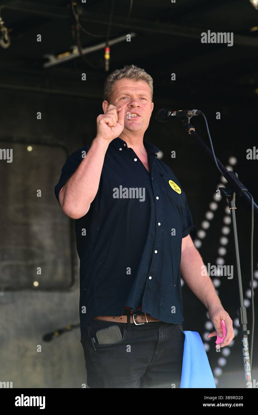 LONDON, UK. 10th May, 2025. Speaker Jake Bowers is a Romani journalist ...