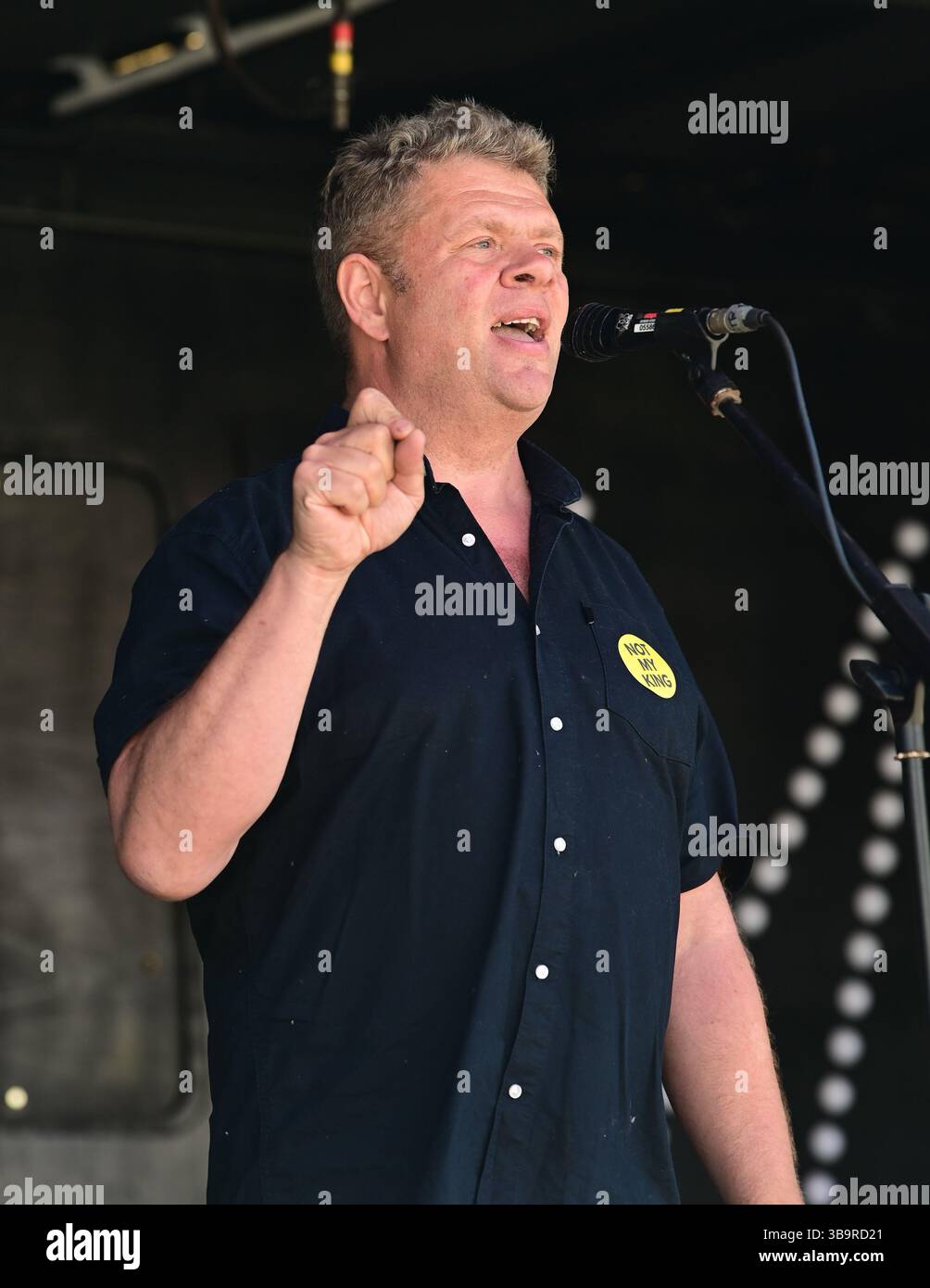 LONDON, UK. 10th May, 2025. Speaker Jake Bowers is a Romani journalist ...