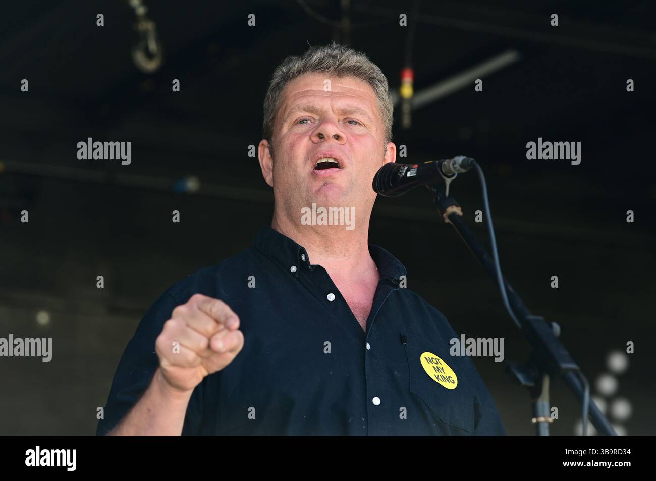 LONDON, UK. 10th May, 2025. Speaker Jake Bowers is a Romani journalist ...