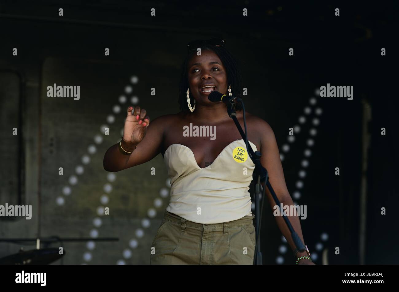 LONDON, UK. 10th May, 2025. Speaker Kelechi Okafor at the Republic Day ...