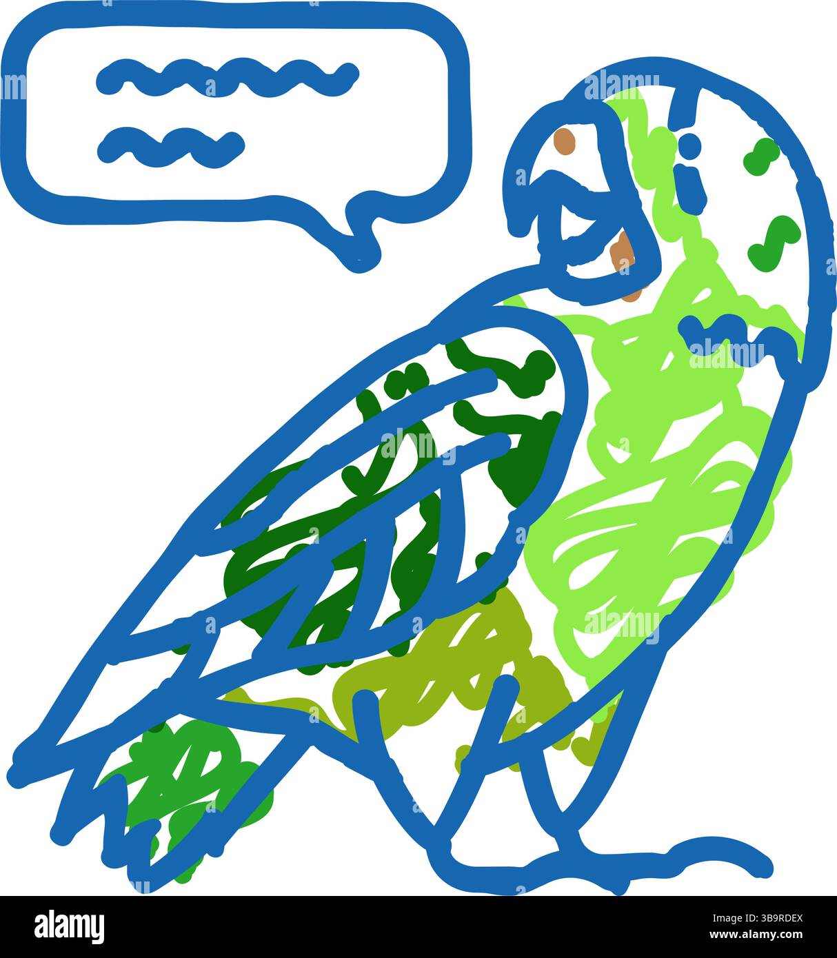talking parrot bird icon doodle illustration Stock Vector Image & Art ...