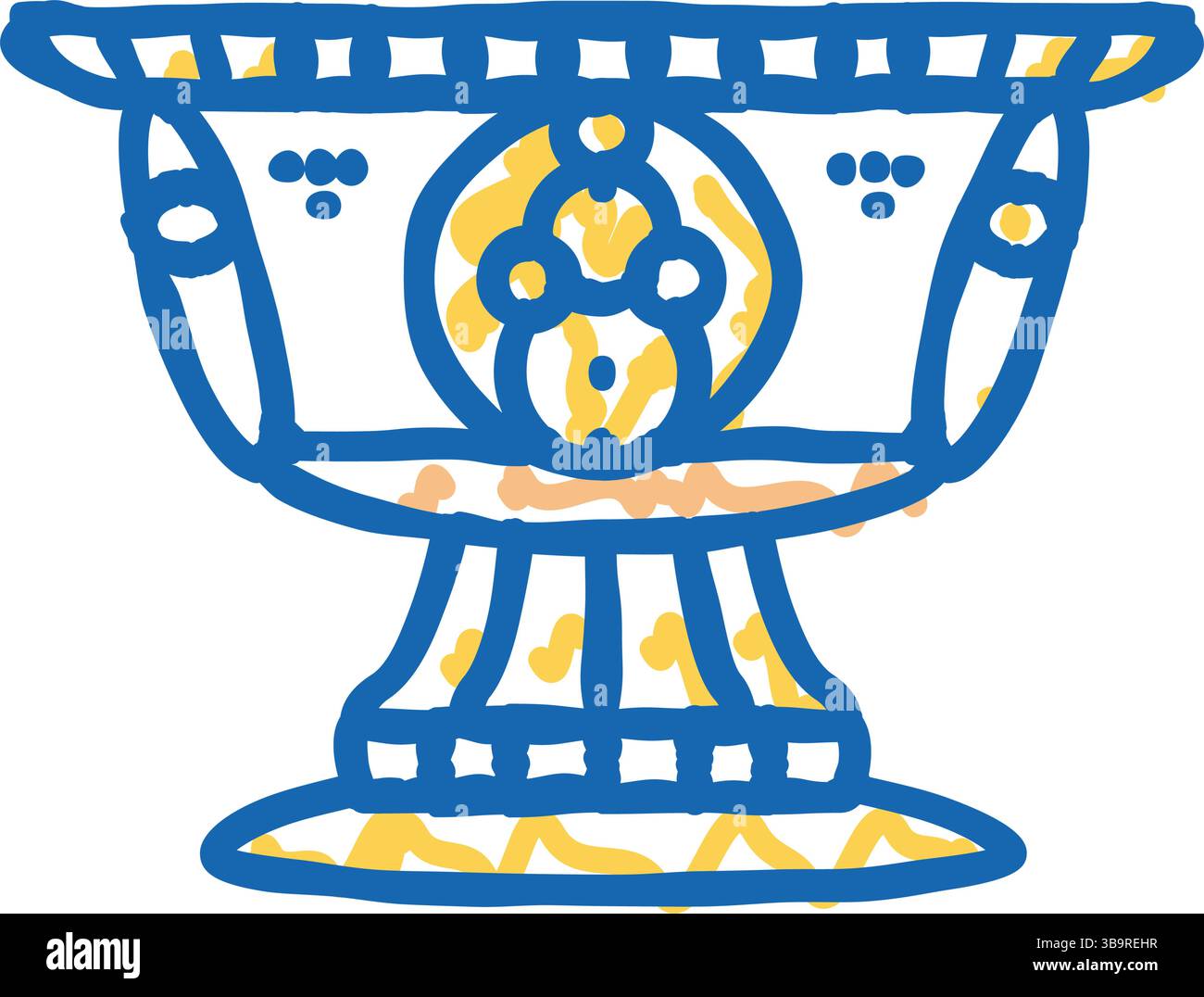 offering bowl buddhism icon doodle illustration Stock Vector Image ...