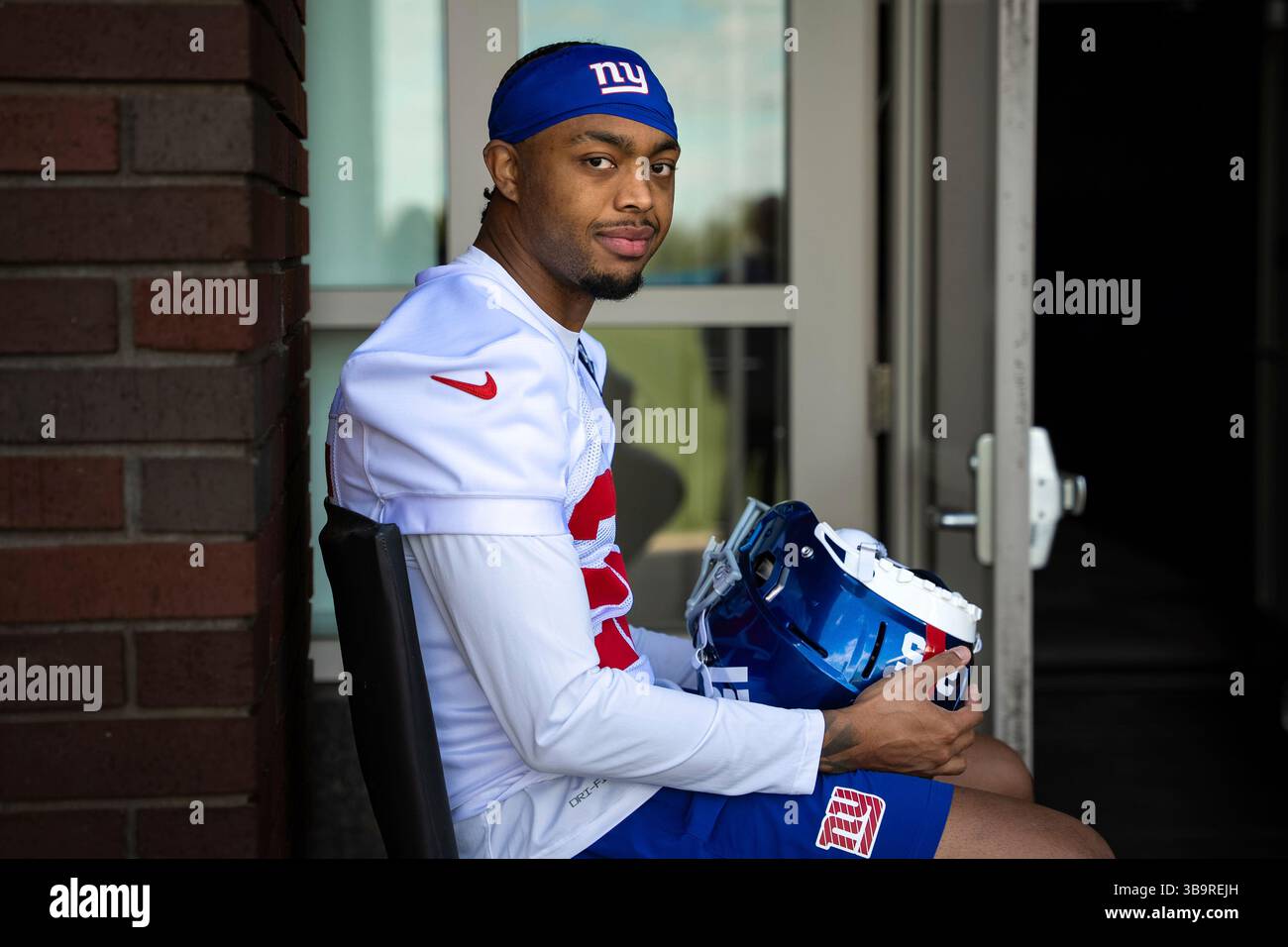 New York Giants cornerback Korie Black (25) poses for a photo after the ...