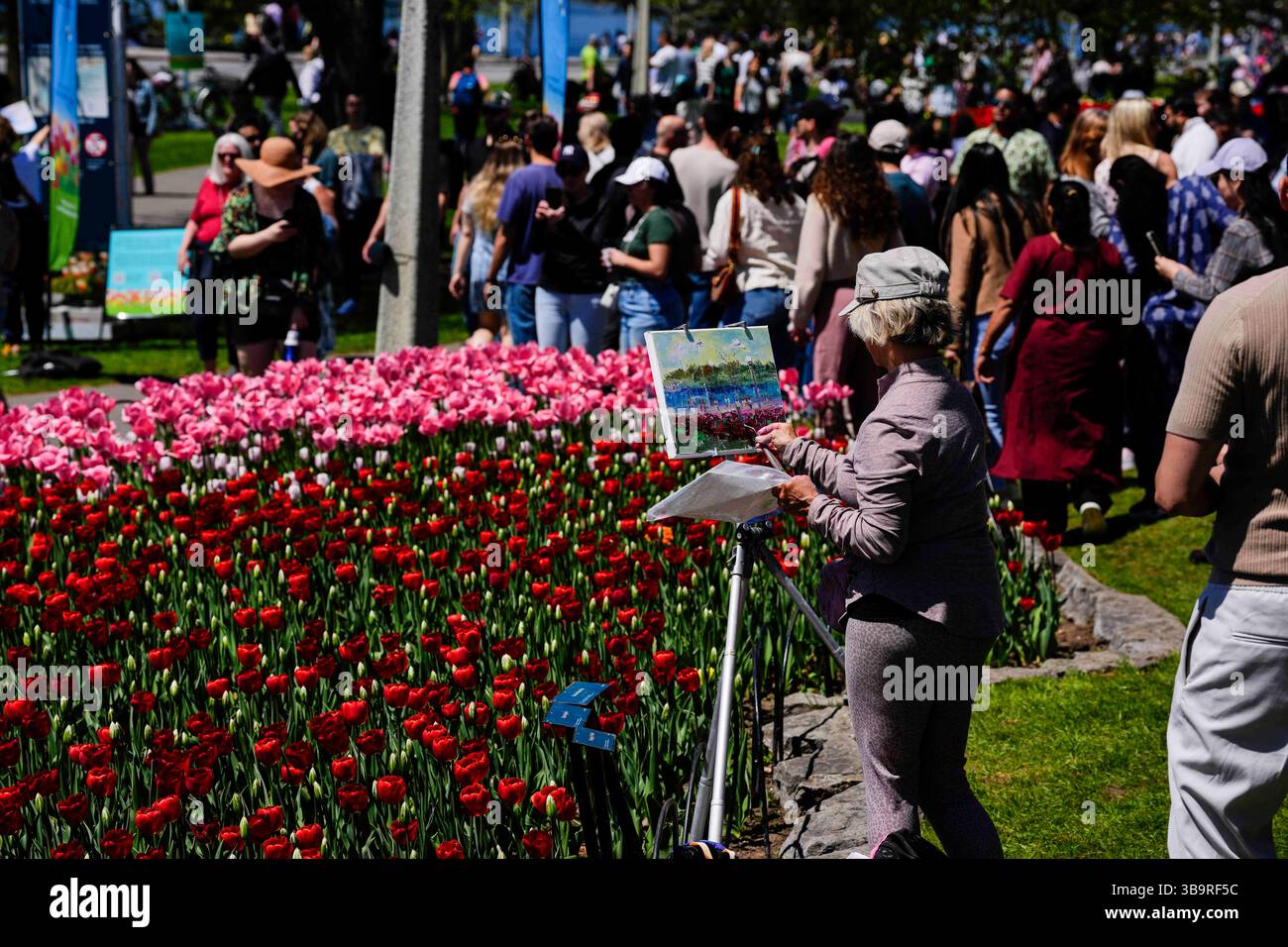 Ottawa, Canada. 10th May, 2025. Patti May works on an oil painting of ...