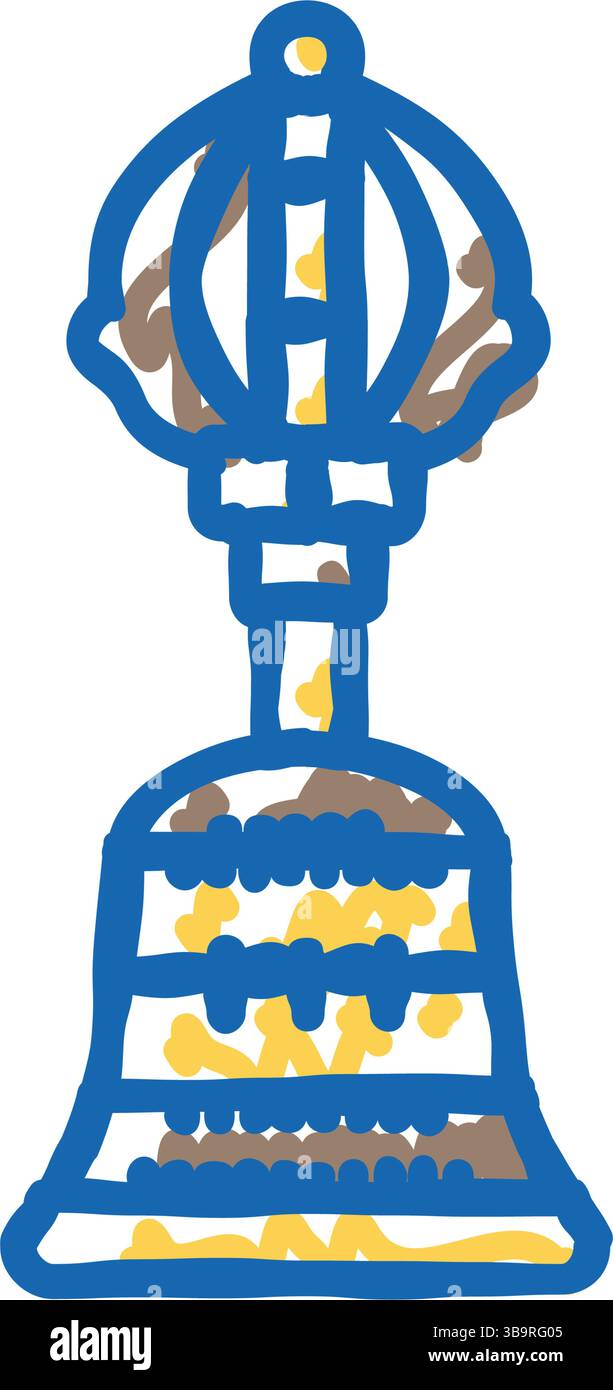 buddhist bell ghanta icon doodle illustration Stock Vector Image & Art ...