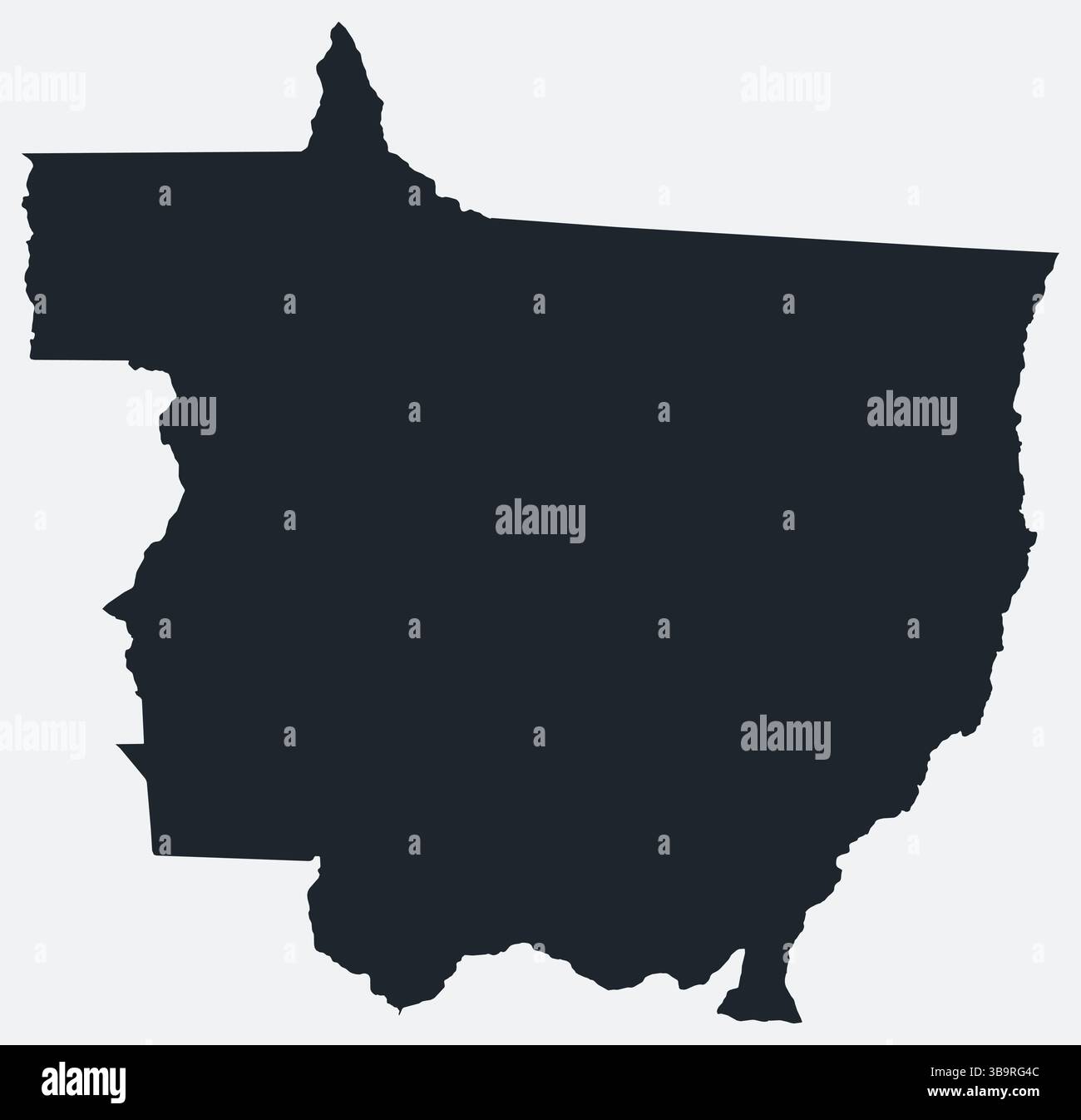Mato Grosso map. Just a simple border map. Shape of the state. Flat blank Mato Grosso outline ...