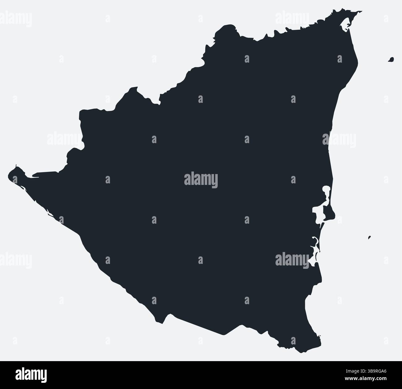 Nicaragua map. Just a simple border map. Shape of the country. Flat ...