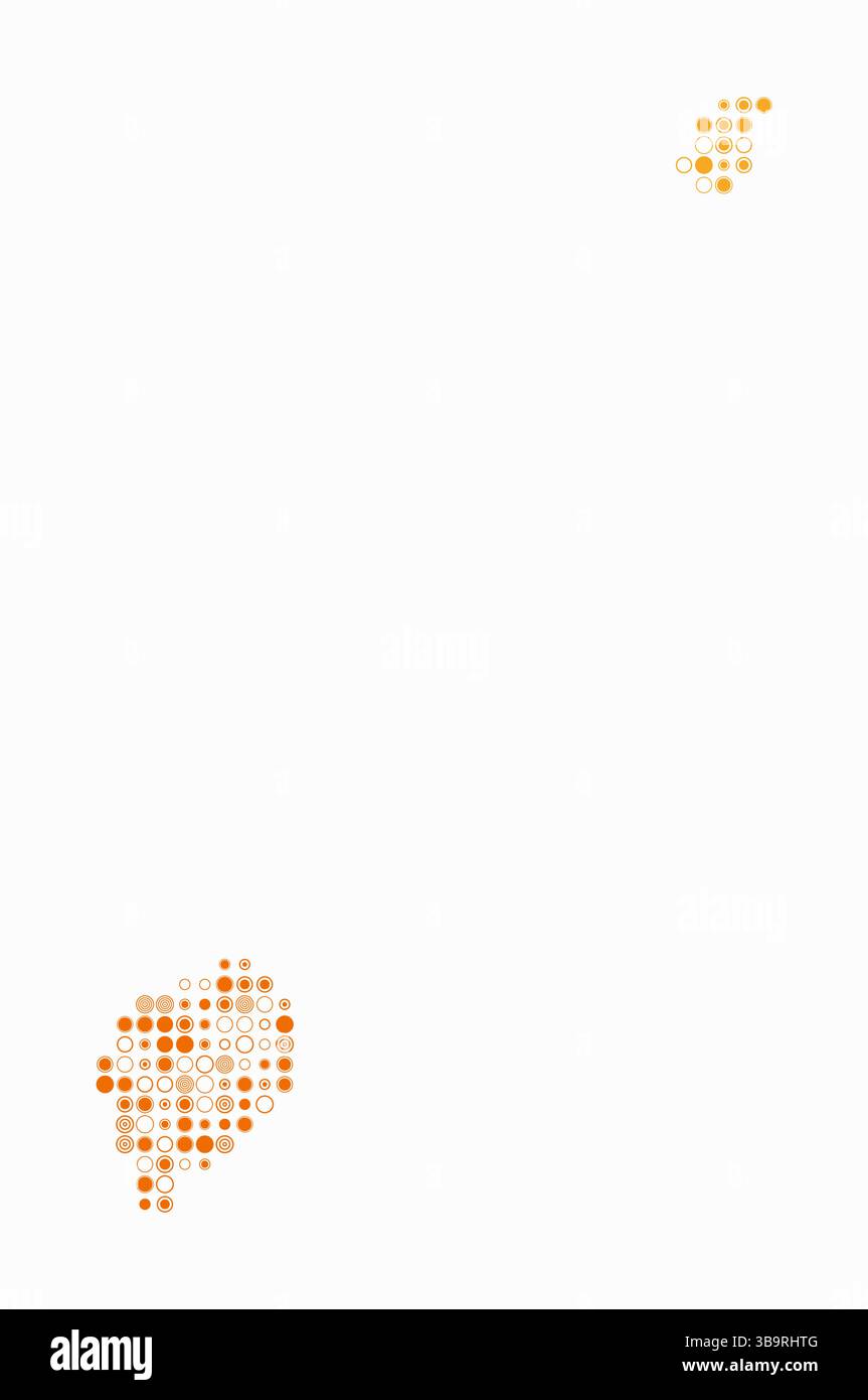 Sao Tome and Principe, shape of the country built of colored cells ...