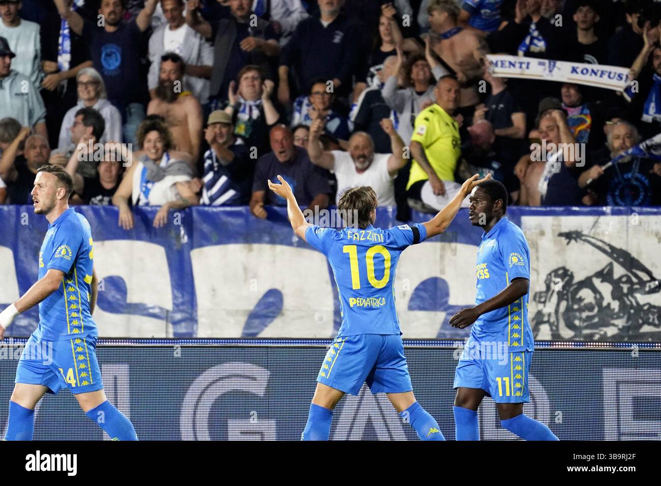 Empoli 's Jacopo Fazzini celebrates scoring during the Serie A soccer ...