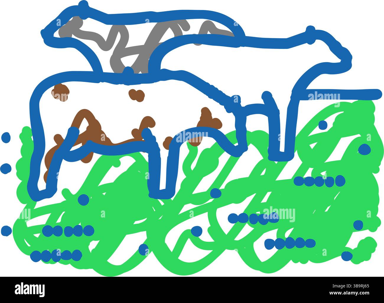 cow grazing icon doodle illustration Stock Vector Image & Art - Alamy