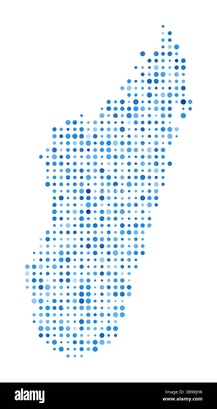 Madagascar Dot Map. Country Digital Style Shape. Madagascar vector ...