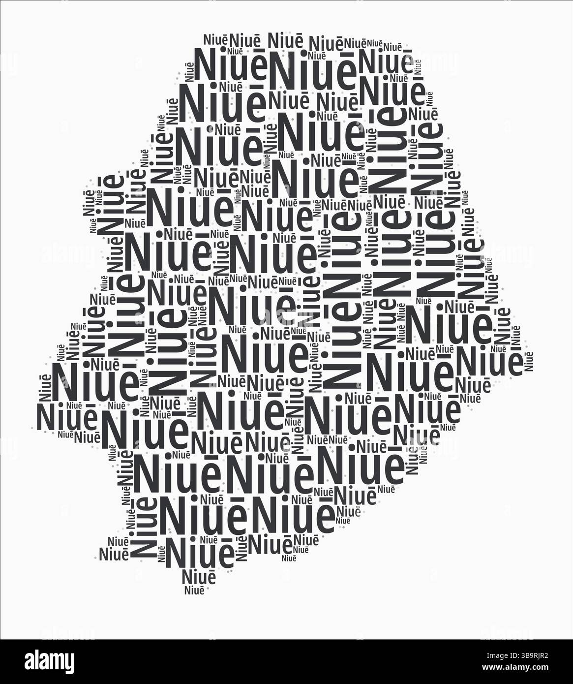 Niue Text Style Regions. Country region names word clouds in English ...