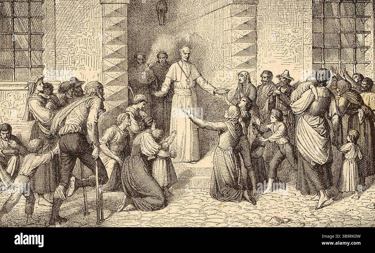 Archbishop Pecci (future Pope Leo XII) aids the poor in Perugia. Pope ...