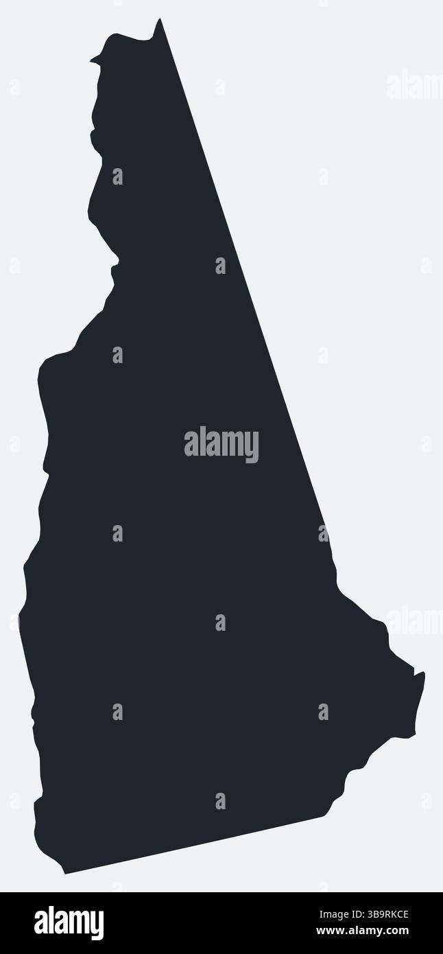 New Hampshire map. Just a simple border map. Shape of the state. Flat ...