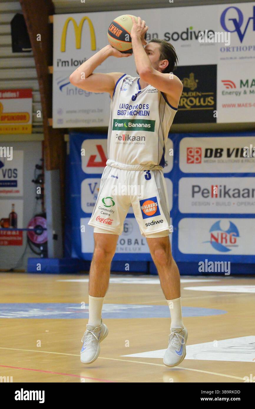 Brussels, Belgium. 10th May, 2025. Mechelen's Domien Loubry pictured in ...