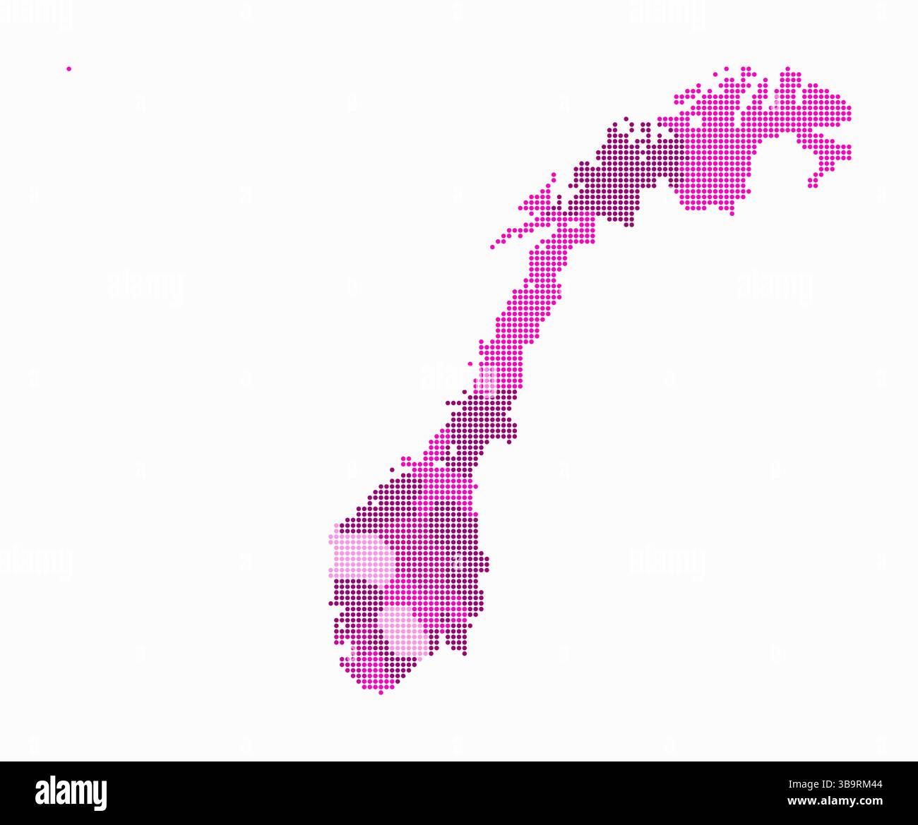 Norway dotted map. Digital style map of the country on white background ...