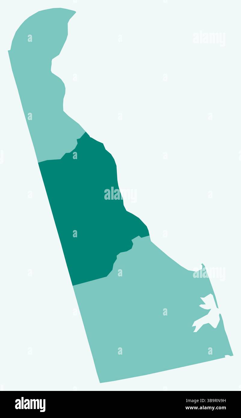 Map of Delaware with counties. Just a simple state border map with ...
