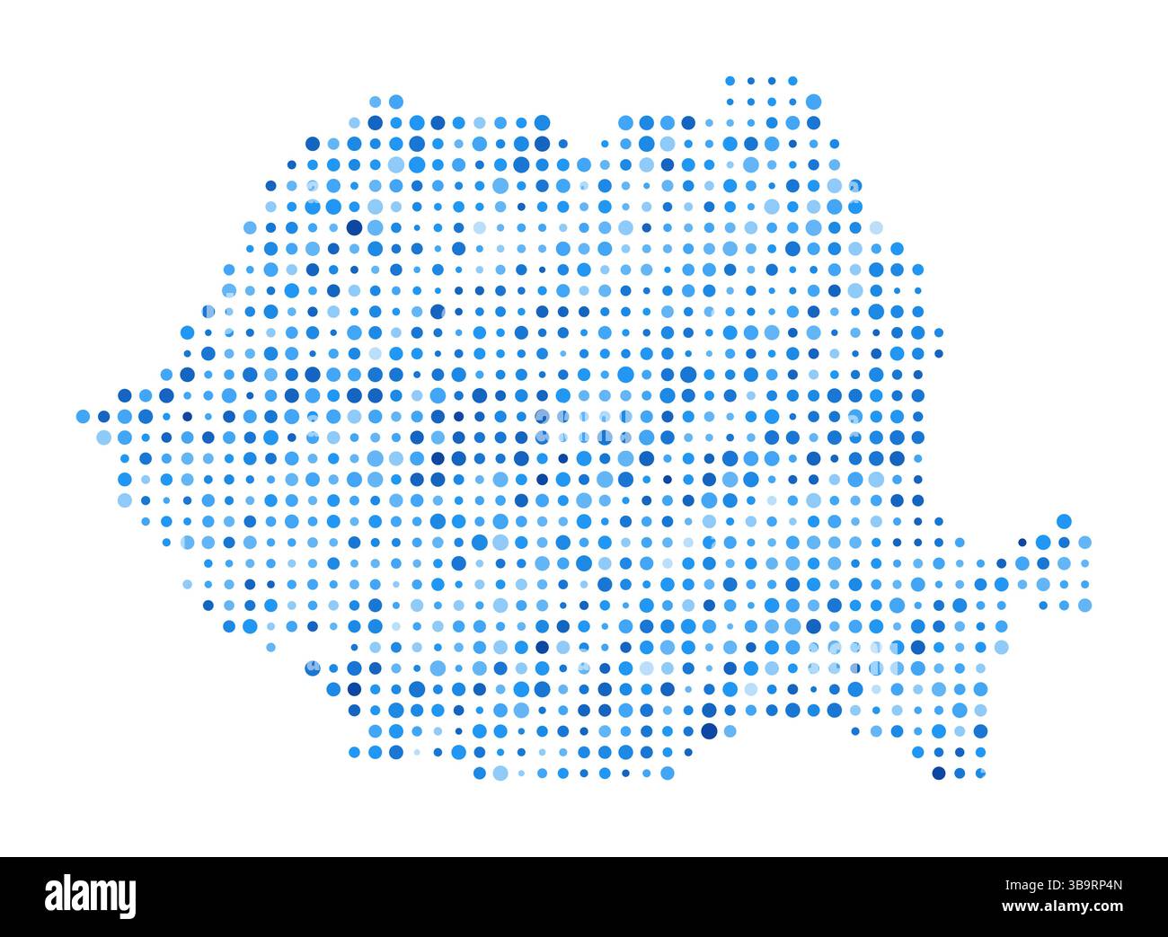 Romania Dot Map. Country Digital Style Shape. Romania vector image ...