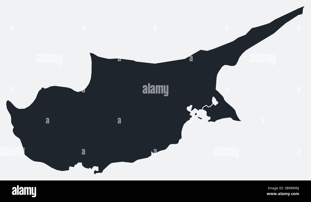 Cyprus map. Just a simple border map. Shape of the country. Flat blank ...