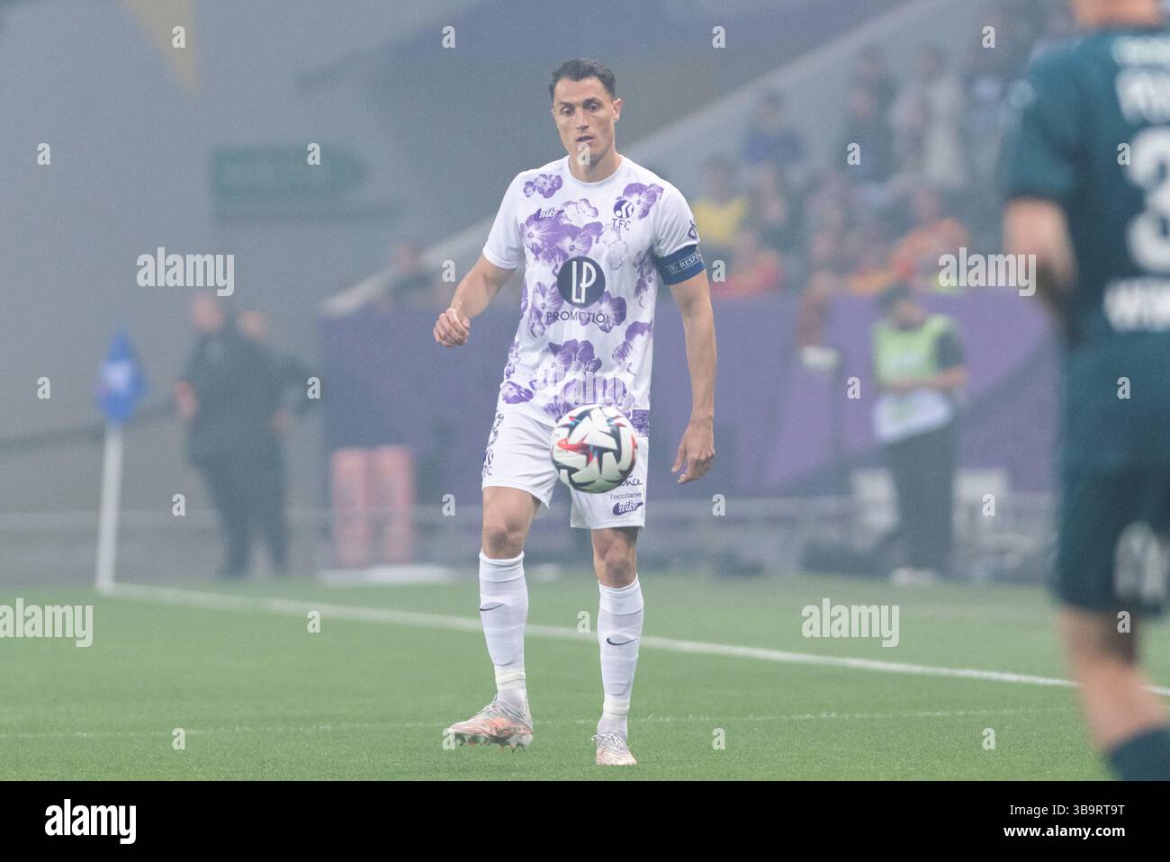 Toulouse, France. 10th May, 2025. Vincent Sierro of Toulouse during the ...