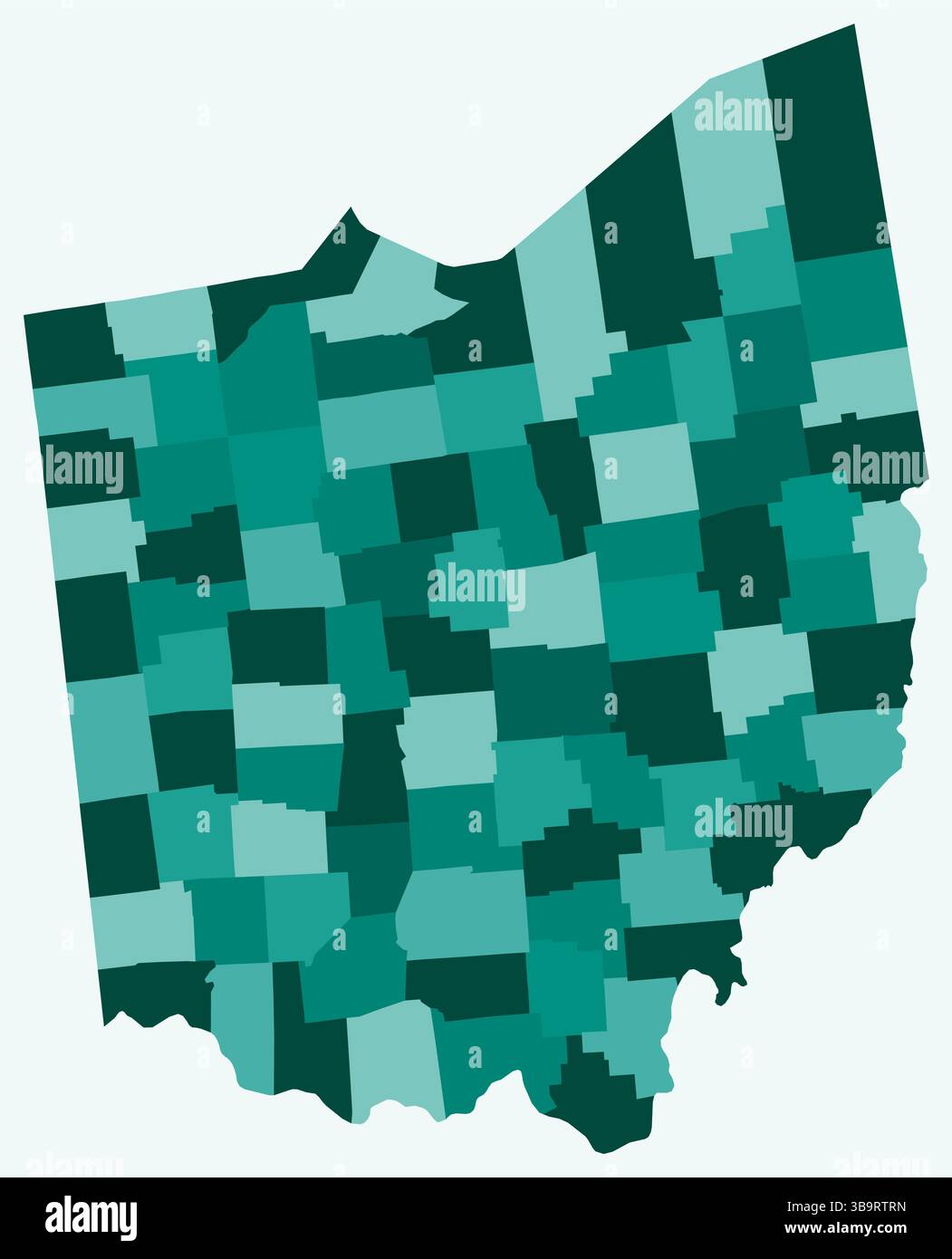 Map of Ohio with counties. Just a simple state border map with county ...