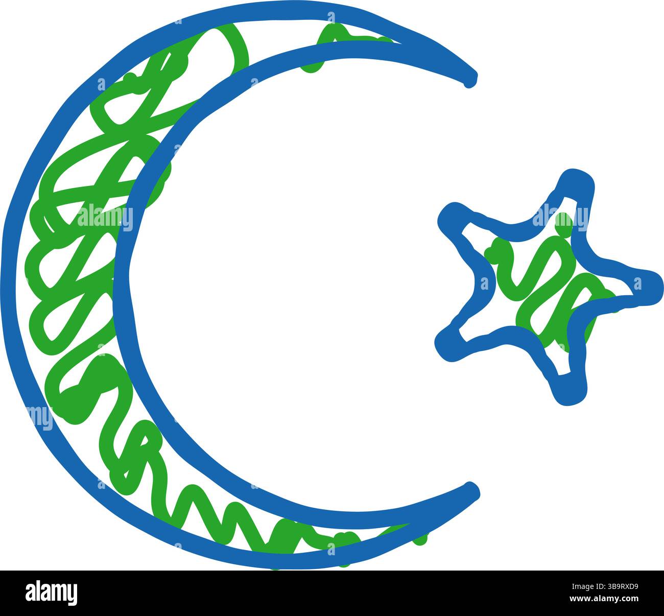 crescent moon islam muslim icon doodle illustration Stock Vector Image ...