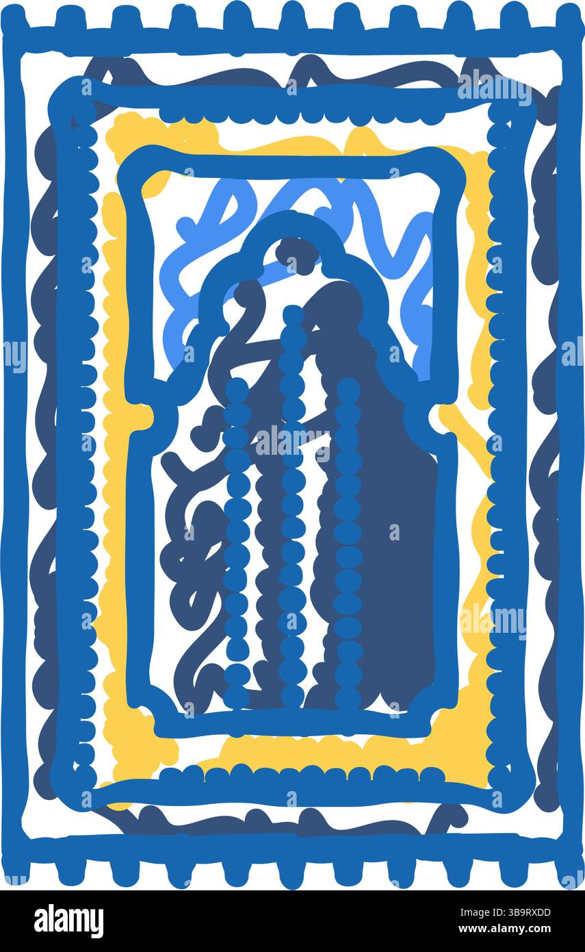 prayer mat islam muslim icon doodle illustration Stock Vector Image ...