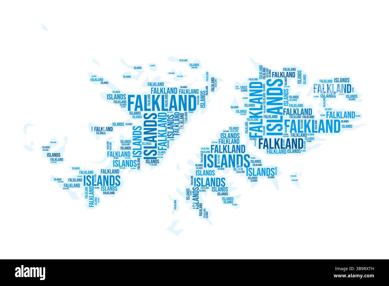 Falkland Islands region word cloud. Country shape design. Falkland ...