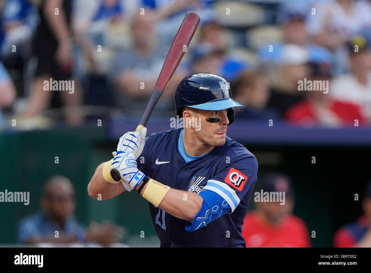Kansas City Royals' Mark Canha bats during the fourth inning of a ...
