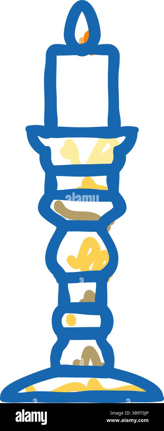 shabbat candles jewish icon doodle illustration Stock Vector Image ...