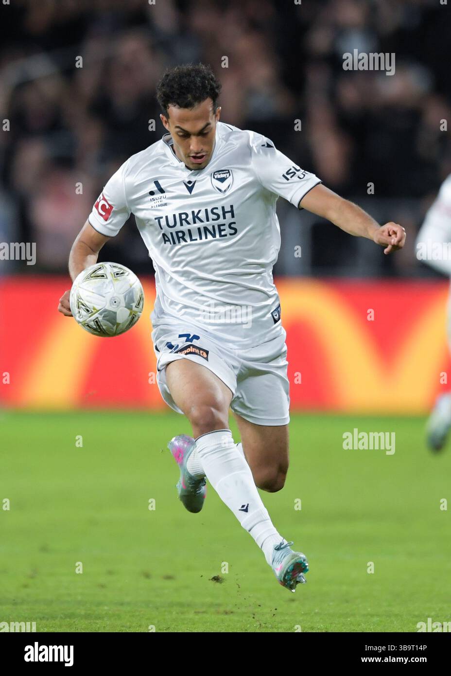 Parramatta, Australia. 10th May, 2025. Nishan Matthew Velupillay of Melbourne Victory seen in ...