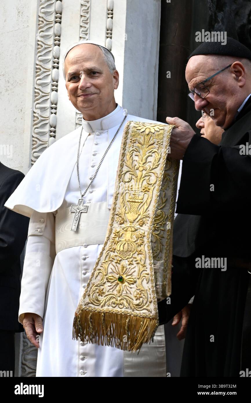 Vatican City State, Vatikanstadt. 10th May, 2025. Pope Leo XIV, Surprise visit to the sanctuary ...