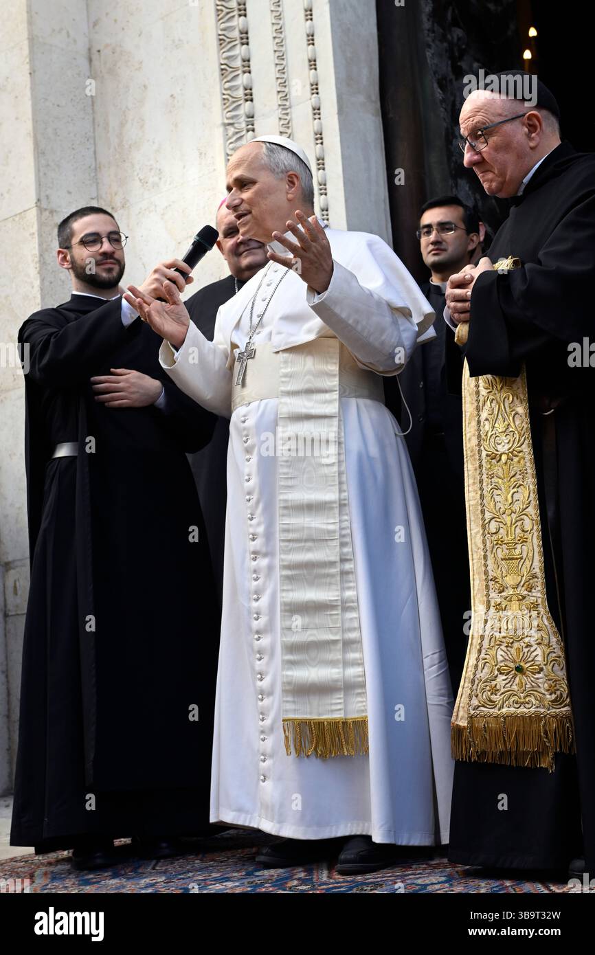 Vatican City State, Vatikanstadt. 10th May, 2025. Pope Leo XIV, Surprise visit to the sanctuary ...