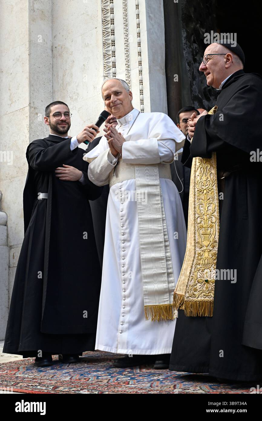 Vatican City State, Vatikanstadt. 10th May, 2025. Pope Leo XIV, Surprise visit to the sanctuary ...