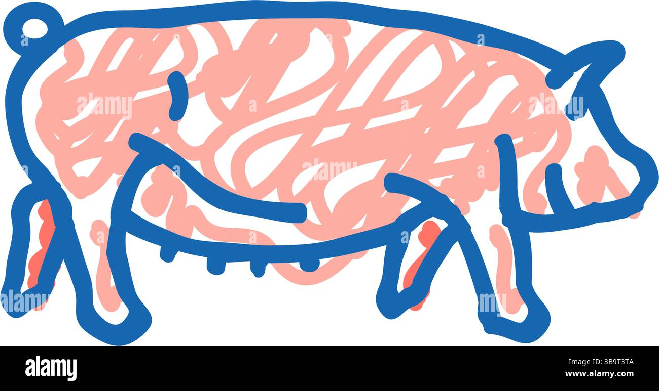 yorkshire pig breed icon doodle illustration Stock Vector Image & Art ...