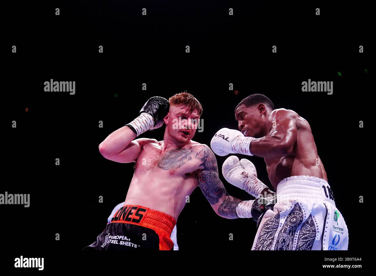 Troy Jones and Ezra Taylor (right) in action during their light ...