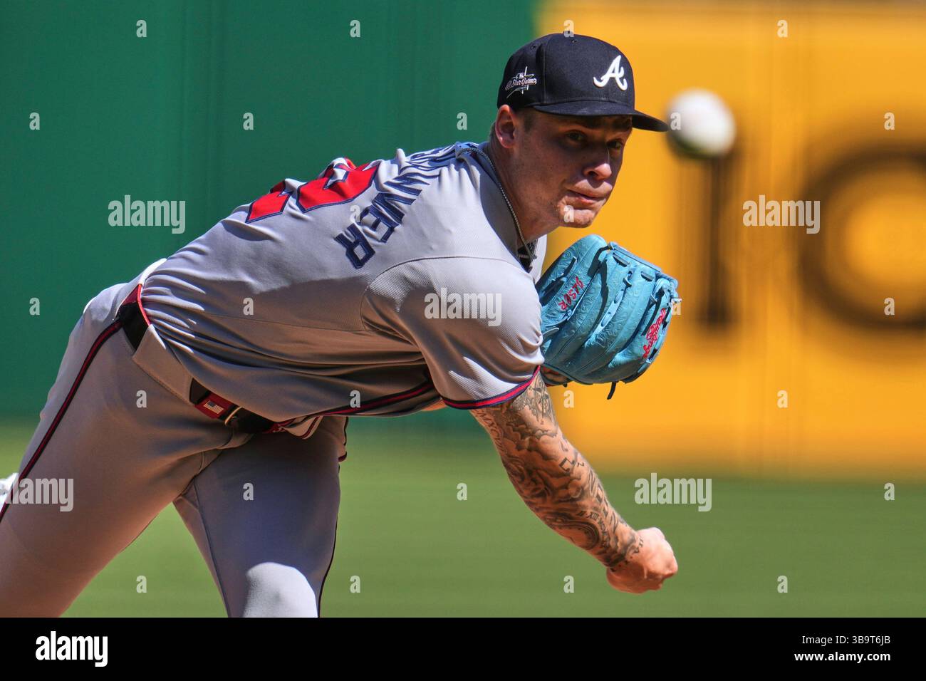 Atlanta Braves pitcher AJ Smith-Shawver delivers during the first ...