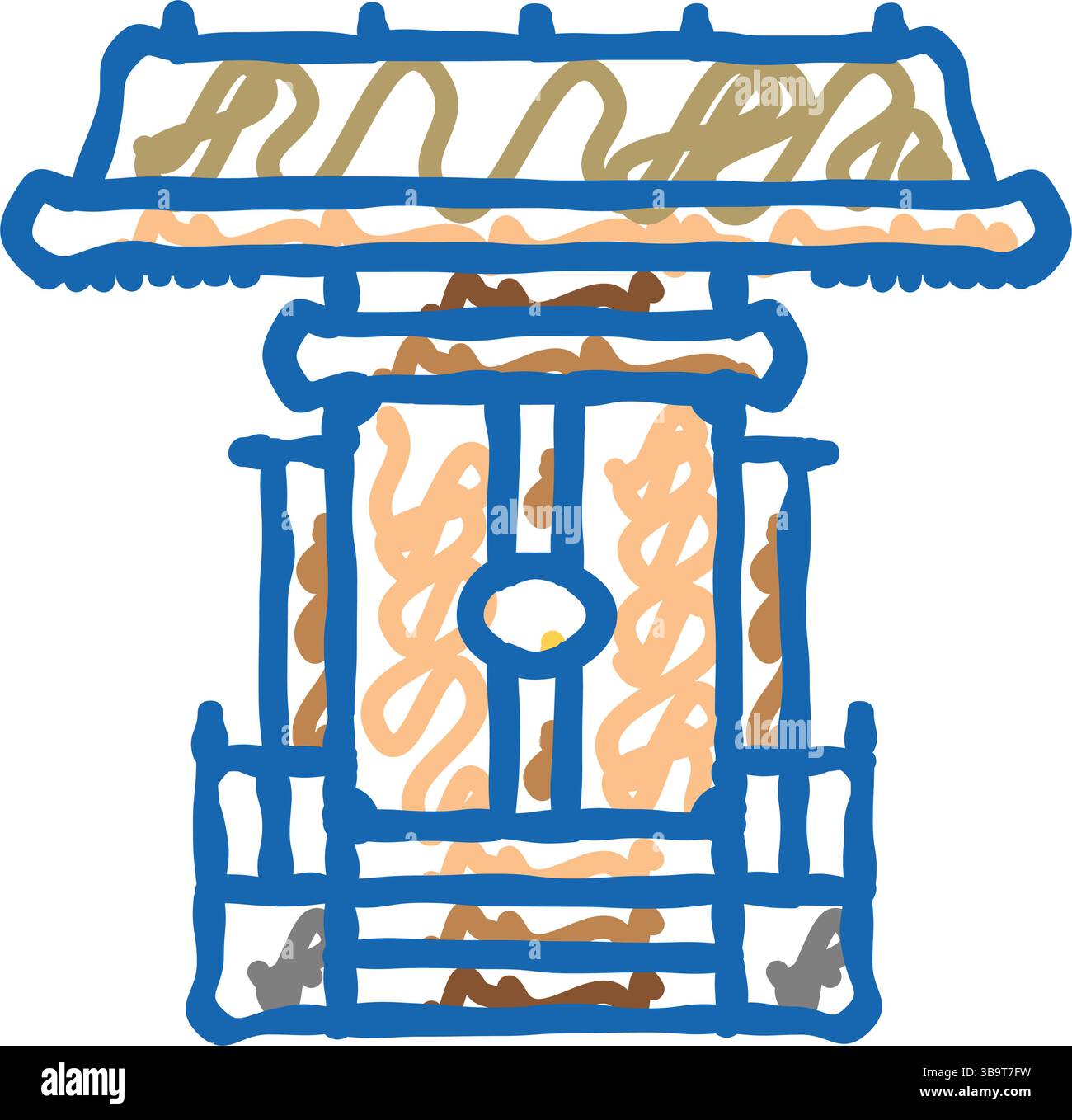 kamidana household shrine shintoism icon doodle illustration Stock ...